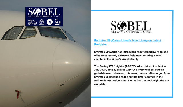 Emirates SkyCargo Unveils New Livery on Latest Freighter - Sobel ...